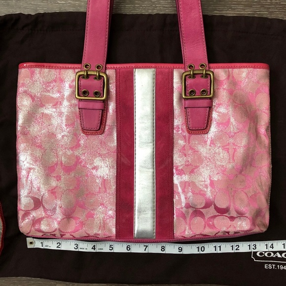 Coach | Bags | Vintage Coach Metallic Pink Tote Handbag | Poshmark